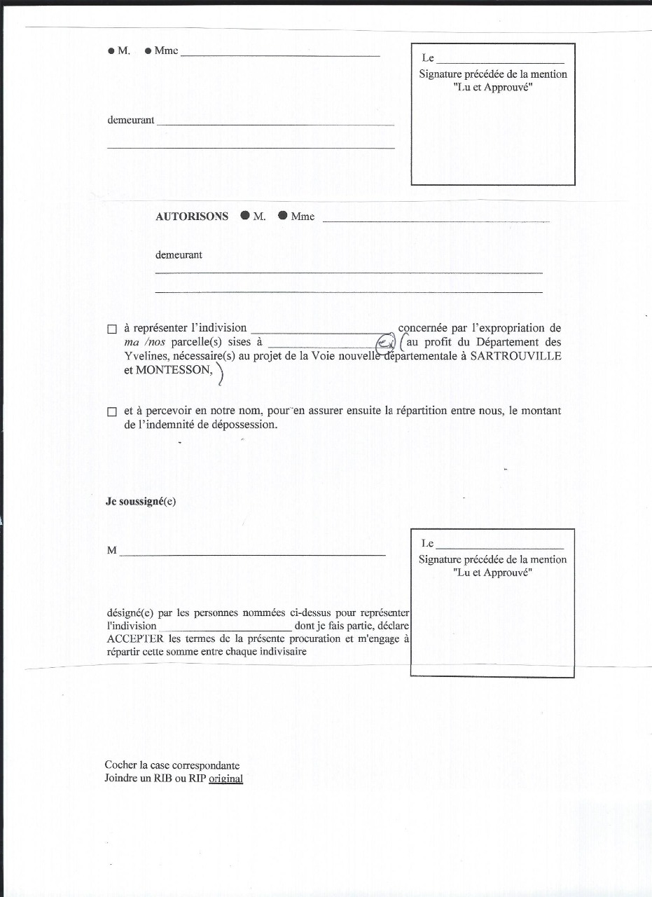 Modèle possible de procuration indivisaires :: SPFME